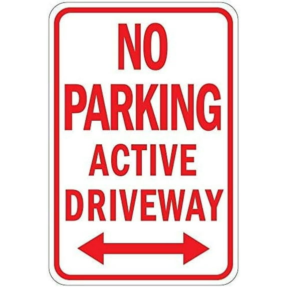 Warning Sign No Parking Active Driveway Sign Business Sign 12X8 Inches ...