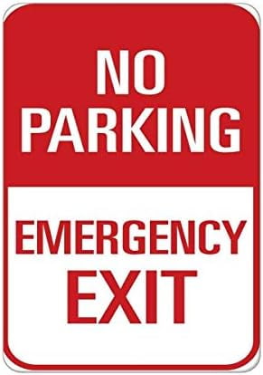 Warning Sign No Parking Emergency Exit Traffic Sign Business Sign 12X8 ...