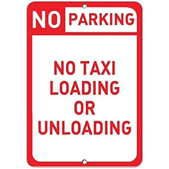 Warning Sign No Parking No Taxi Loading Or Unloading Parking Sign ...
