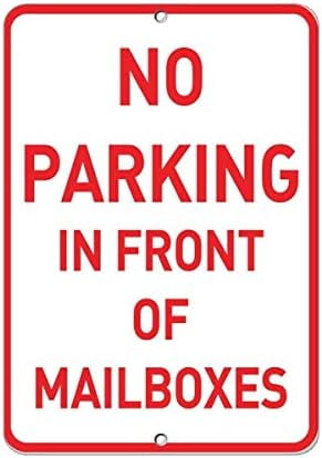 Warning Sign No Parking in Front of Mailboxes Parking Sign Business ...