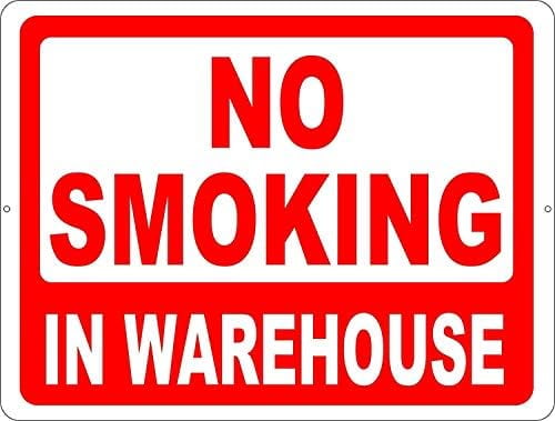Warning Sign No Smoking in Warehouse Sign Warehouse Safety. Sign ...