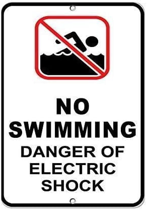 Warning Sign No Swimming Danger of Electric Shock Hazard Sign Business ...