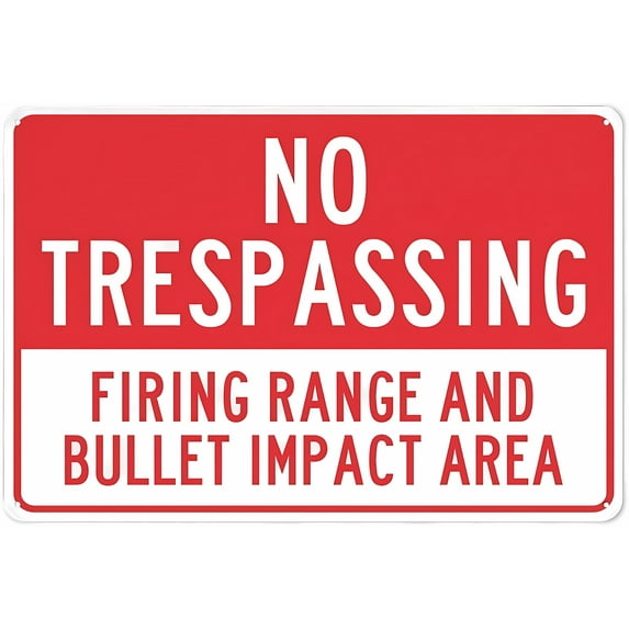 Warning Sign No Trespassing Firing Range and Bullet Impact Area - 8"x12 ...