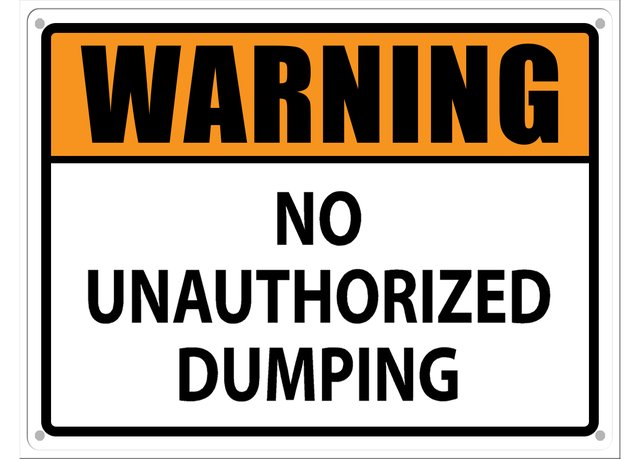 Warning Sign No Unauthorized Dumping Sign Aluminum Tin Sign For Home ...