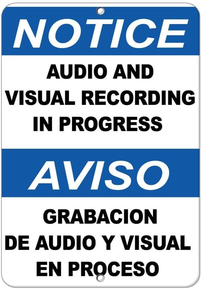 Warning Sign Notice Audio and Visual Recording in Progress Road Sign ...