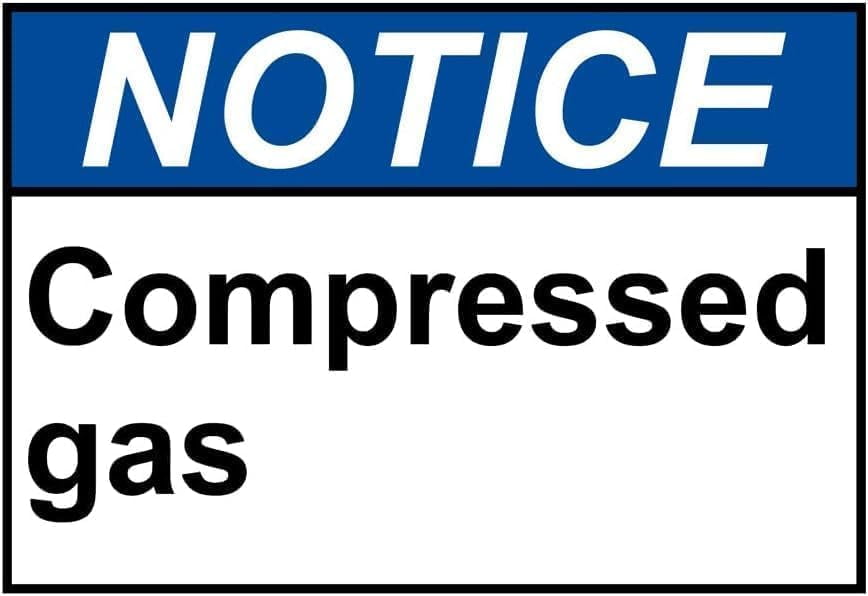 Warning Sign - Notice Compressed Gas, Gas Pipe Warning Metal Tin Sign ...