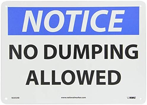 Warning Sign Notice NO Dumping Allowed Sign Business Sign 12X8 Inches ...