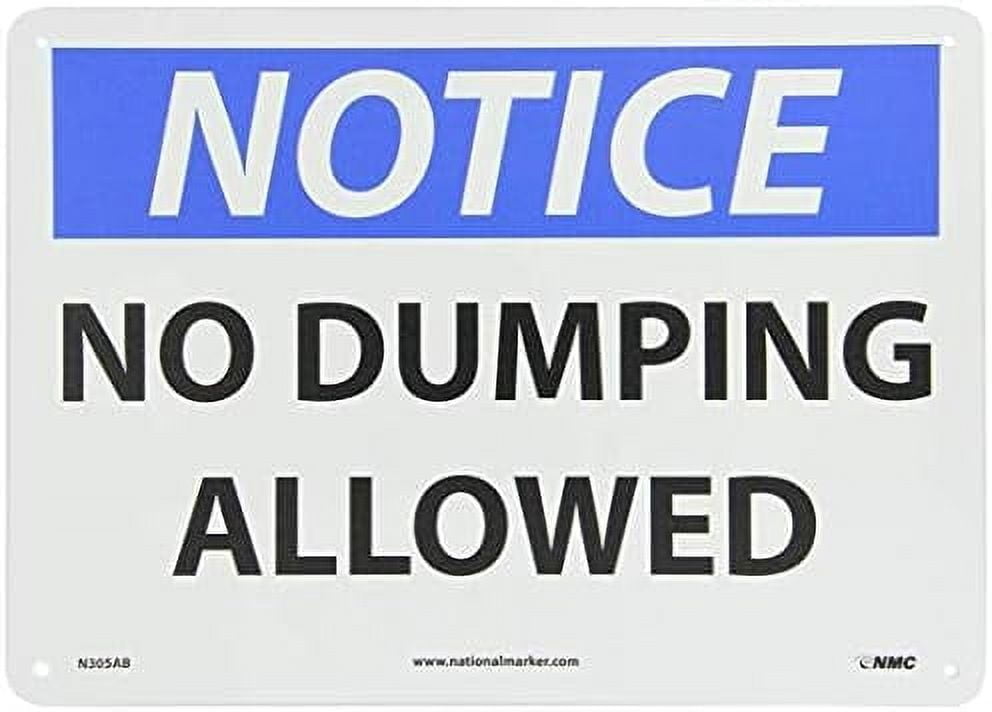 Warning Sign Notice NO Dumping Allowed Sign Business Sign 12X8 Inches ...