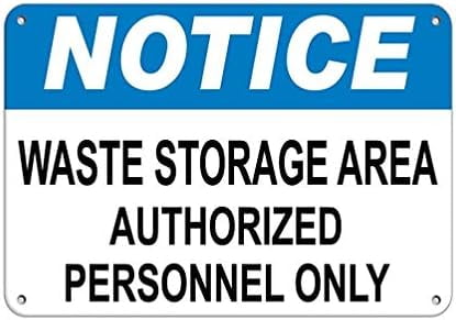Warning Sign Notice Waste Storage Area Authorized Personnel Only Sign ...