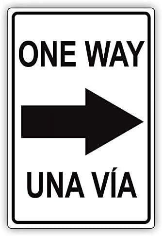 Warning Sign ONE Way Right Arrow Right Direction Indicator English ...