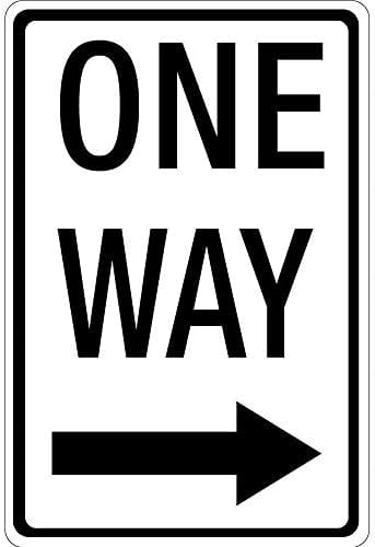 Warning Sign One Way Sign with Left Arrow Sign Business Sign 12X8 ...