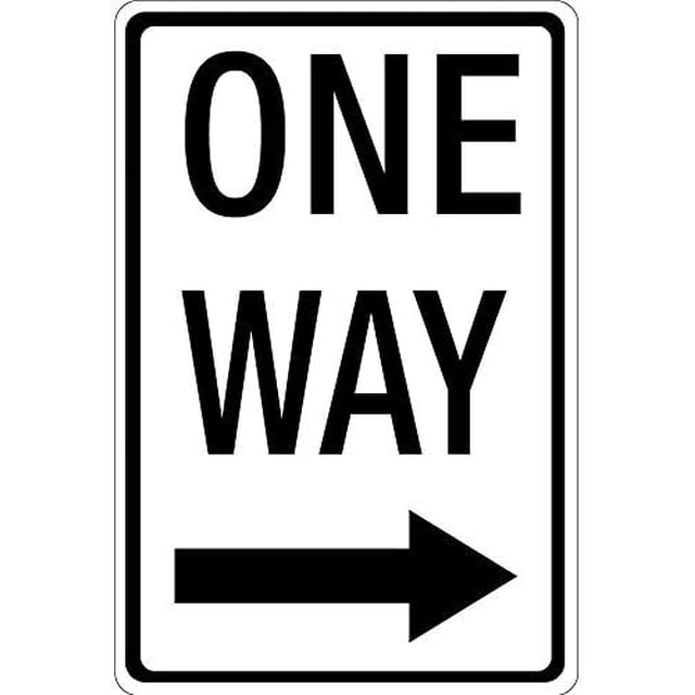 Warning Sign One Way Sign with Left Arrow Sign Business Sign 12X8 ...