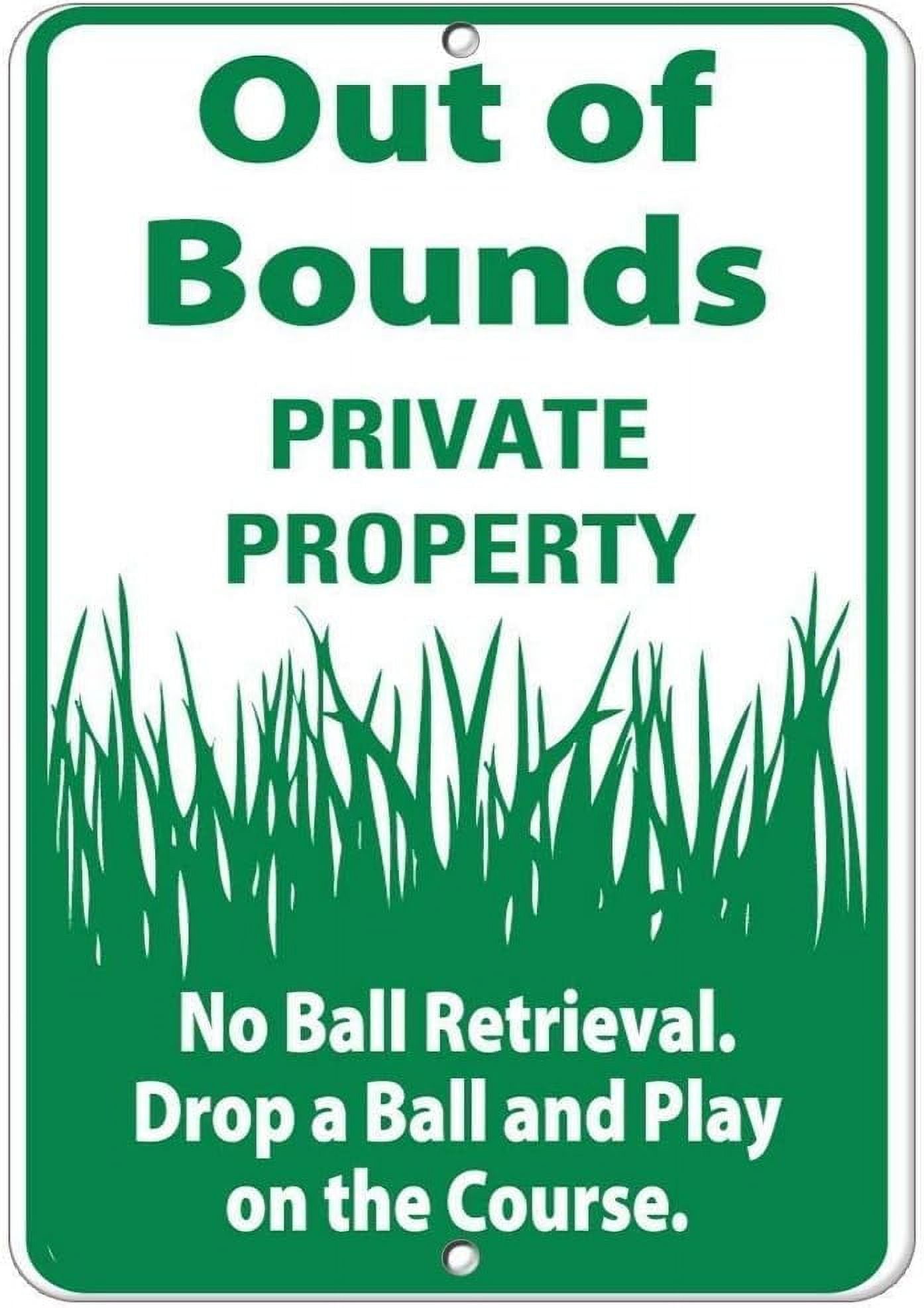 Warning Sign Out of Bounds Private Property No Ball Retrieval. Road ...