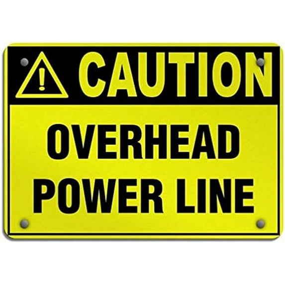 Warning Sign Overhead Power Line Hazard Hazard Label Sign Business Sign ...