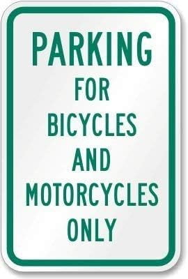 Warning Sign Parking for Bicycles and Motorcycles Only Sign Business ...