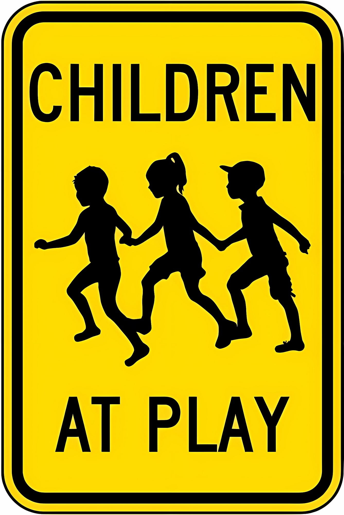 Warning Sign - Pedestrians at Play - 8"x12" Aluminum Rust-Proof Sign ...