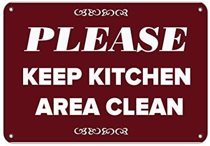 Warning Sign Please Keep Kitchen Area Clean Security Sign Business Sign ...