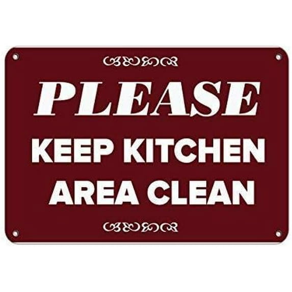 Warning Sign Please Keep Kitchen Area Clean Security Sign Business Sign ...