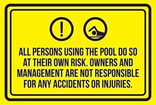 Warning Sign,Pool Rules Sign,Pool Safety Sign Liability All Persons ...