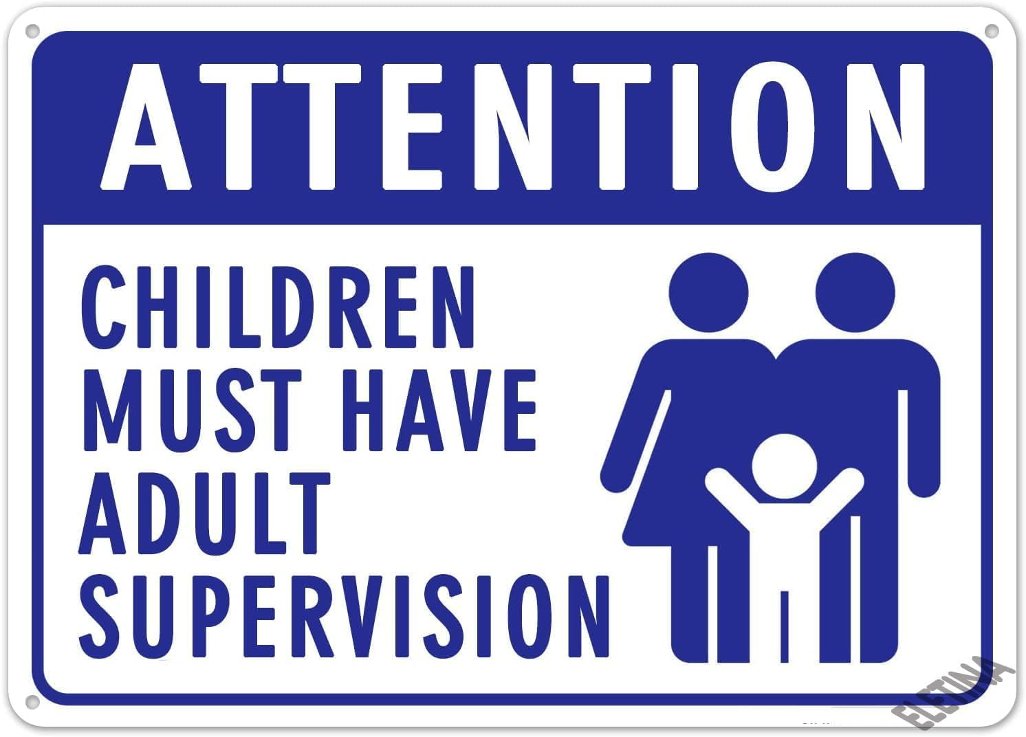 Warning Sign,Pool Rules Sign,Attention children must have adult ...