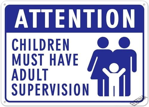 Warning Sign,Pool Rules Sign,Attention children must have adult ...