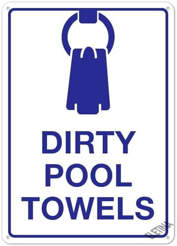Warning Sign,Pool Rules Sign,Dirty Pool Towels Sign Pool Safety Sign 8 ...