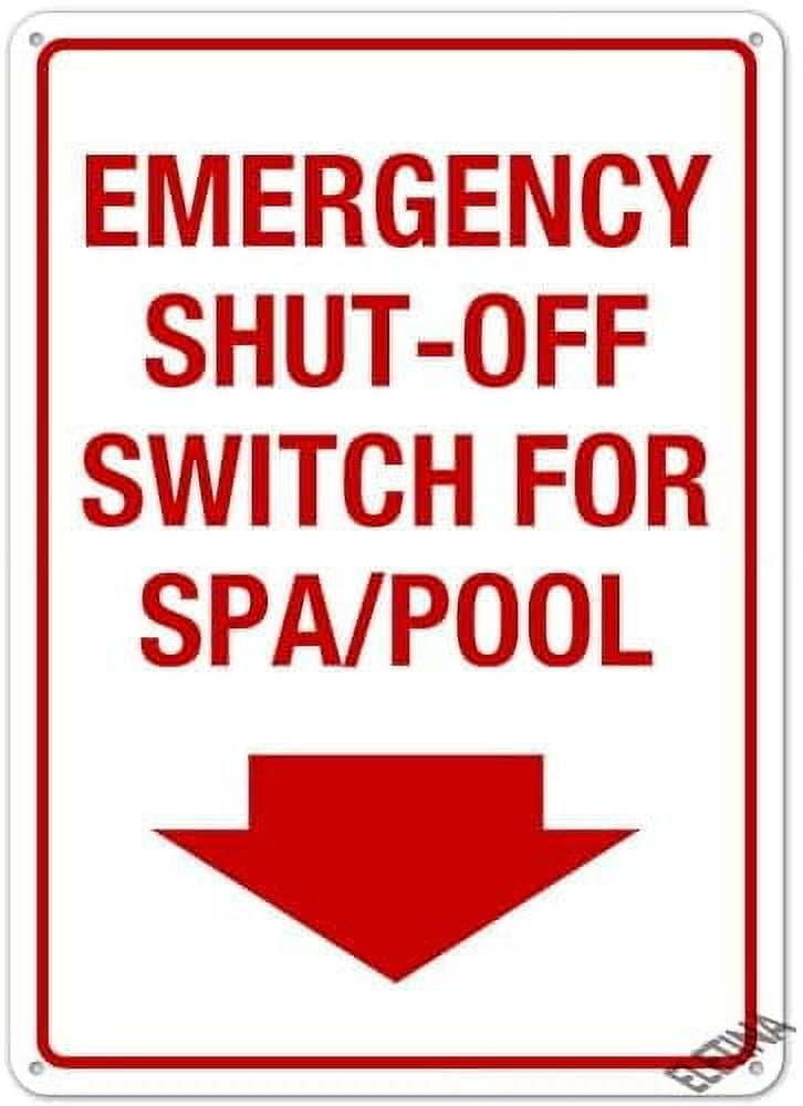 Warning Sign,Pool Rules Sign,Emergency Shut Off Switch Sign, Pool ...
