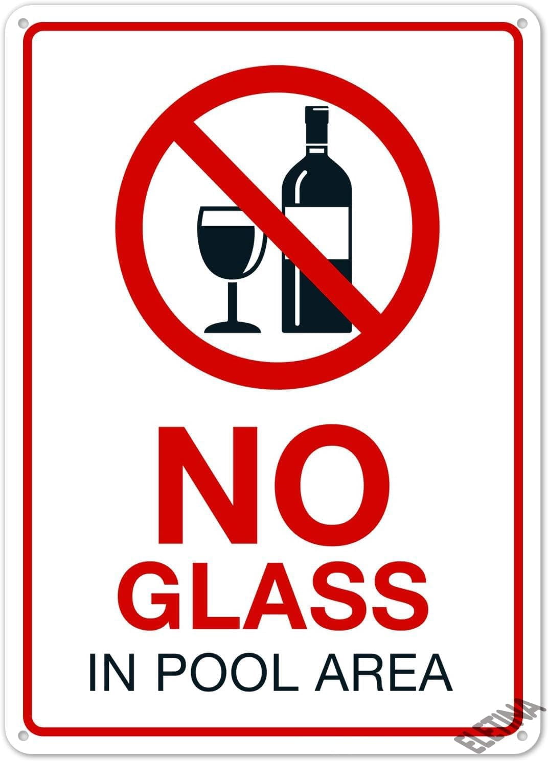 Warning Sign,Pool Rules Sign,No Glass in Pool Area Pool Sign Pool ...