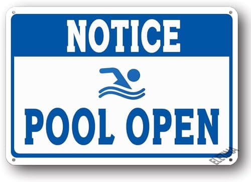 Warning Sign,Pool Rules Sign,Notice - Swimming Pool Open Sign Pool ...