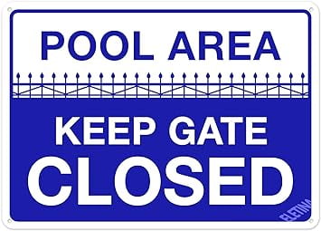 Warning Sign,Pool Rules Sign,Pool Area Keep Gate Closed Sign Pool ...