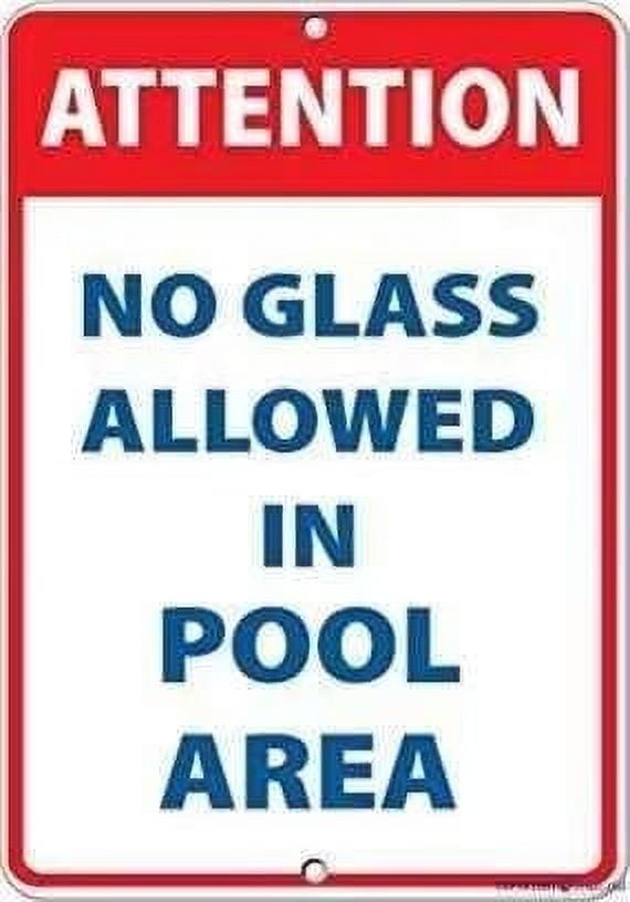 Warning Sign,Pool Rules Sign,Pool Safety Sign Attention No Glass ...