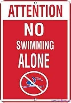 Warning Sign,Pool Rules Sign,Pool Safety Sign Attention No Swimming ...