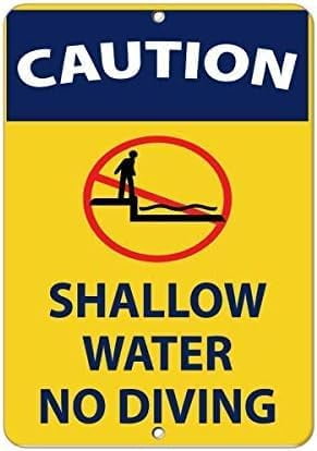 Warning Sign,Pool Rules Sign,Pool Safety Sign Caution Shallow Water No ...