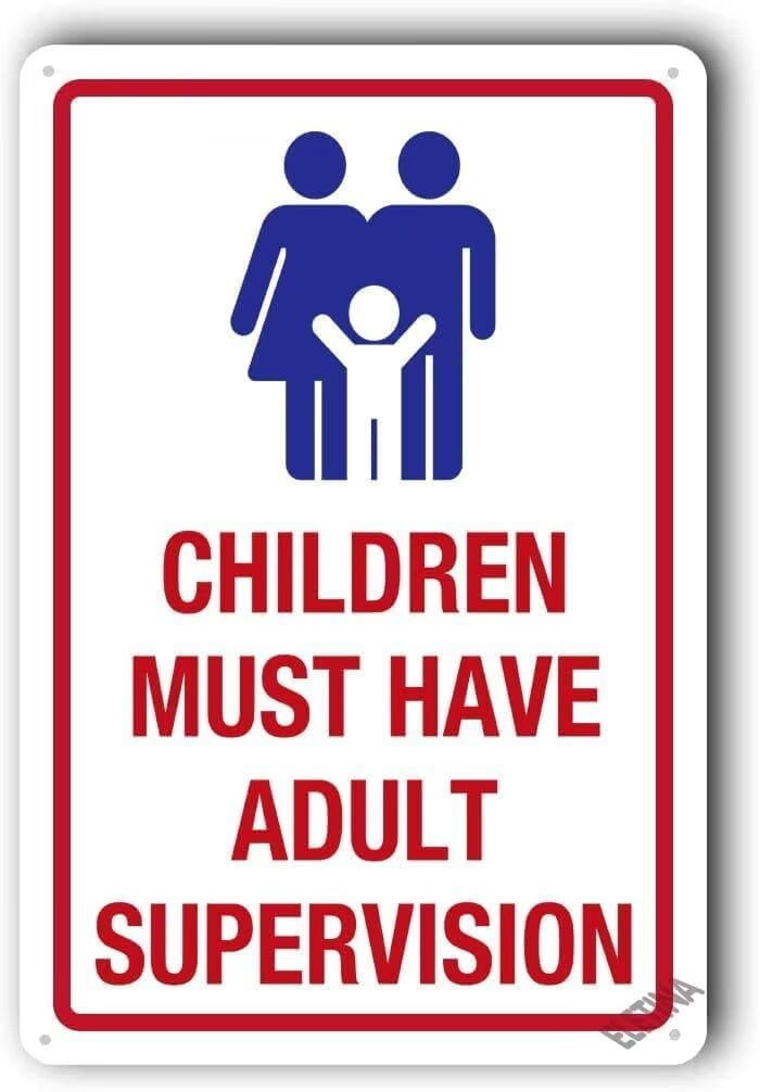 Warning Sign,Pool Rules Sign,Pool Safety Sign "Children Must Have Adult ...