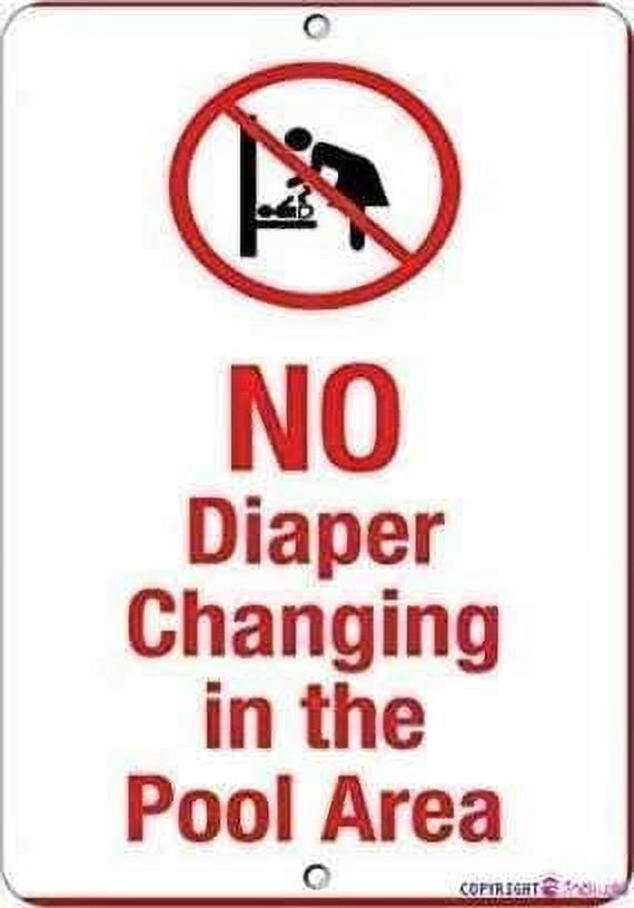 Warning Sign,Pool Rules Sign,Pool Safety Sign No Diaper Changing In The ...