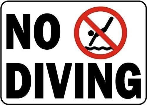 Warning Sign,Pool Rules Sign,Pool Safety Sign No Diving Tin Sign 8"X12 ...