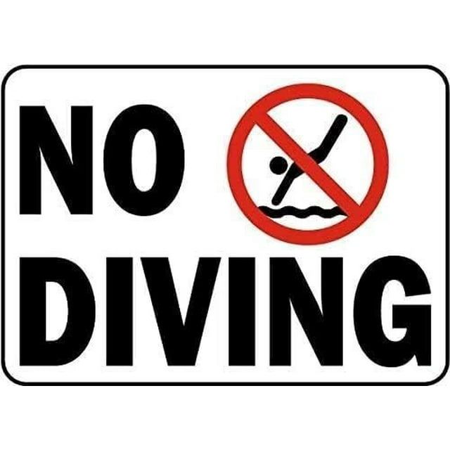 Warning Sign,Pool Rules Sign,Pool Safety Sign No Diving Tin Sign 8"X12 ...