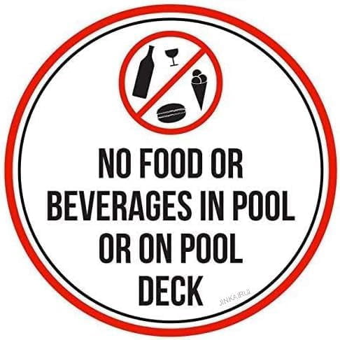 Warning Sign,Pool Rules Sign,Pool Safety Sign No Food Or Beverages in ...