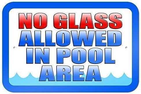 Warning Sign,Pool Rules Sign,Pool Safety Sign No Glass Allowed in Pool ...