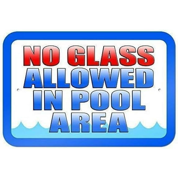 Warning Sign,Pool Rules Sign,Pool Safety Sign No Glass Allowed in Pool ...