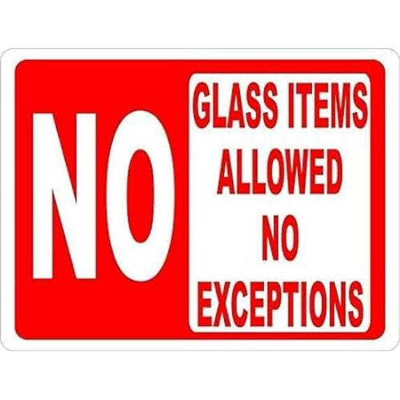 Warning Sign,Pool Rules Sign,Pool Safety Sign No Glass Items Allowed No ...