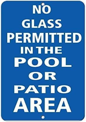 Warning Sign,Pool Rules Sign,Pool Safety Sign No Glass Permitted in The ...