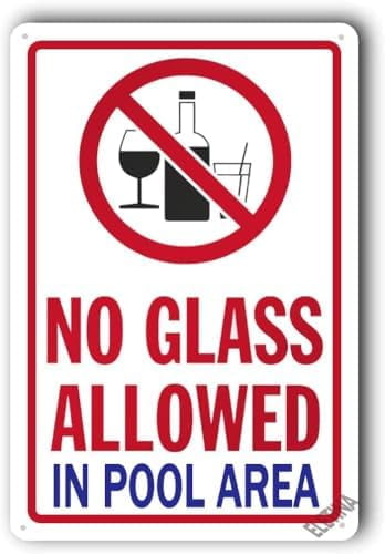 Warning Sign,Pool Rules Sign,Pool Safety Sign No Glass Signs,Swimming ...