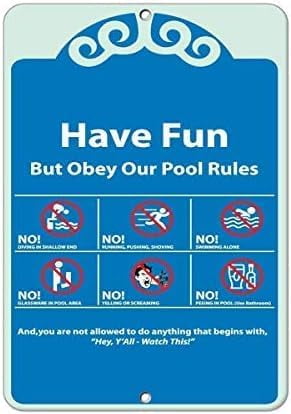 Warning Sign,Pool Rules Sign,Pool Safety Sign Pool Rules No Dive Run ...