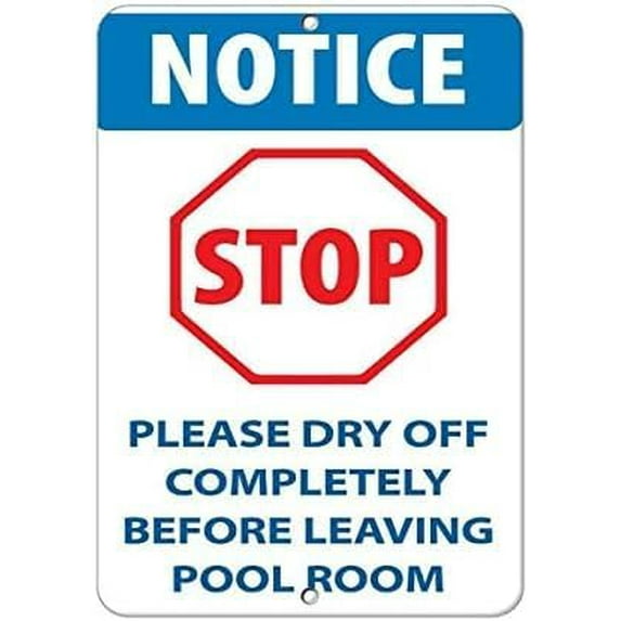 Warning Sign,Pool Rules Sign,Pool Safety Sign Stop Please Dry Off ...