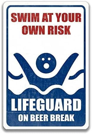 Warning Sign,Pool Rules Sign,Pool Safety Sign Swim at Your Own Risk ...