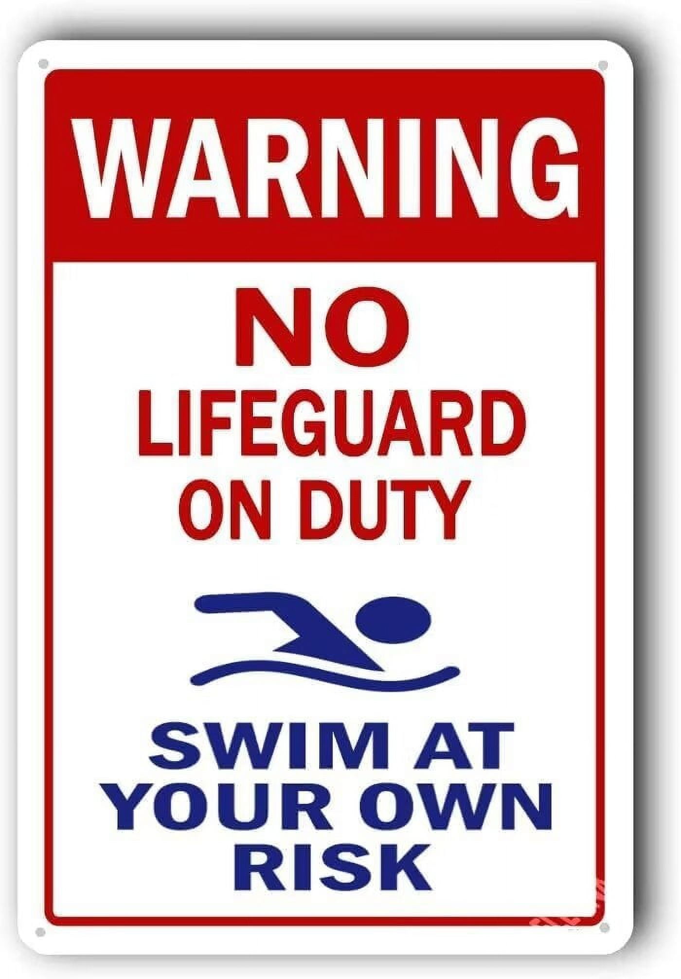 Warning Sign,Pool Rules Sign,Pool Safety Sign Warning No Lifeguard No ...