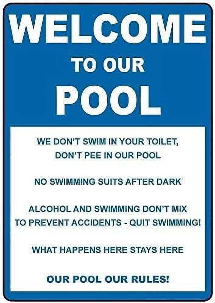 Warning Sign,Pool Rules Sign,Pool Safety Sign Welcome Pool Don't Swim ...