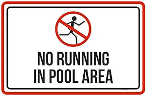 Warning Sign,Pool Rules Sign,Warning Sign No Running In Pool Area Spa ...