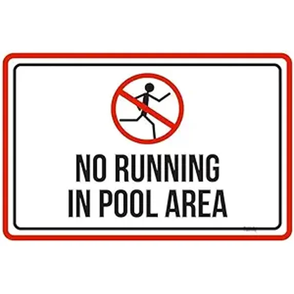 Warning Sign,Pool Rules Sign,Warning Sign No Running In Pool Area Spa ...